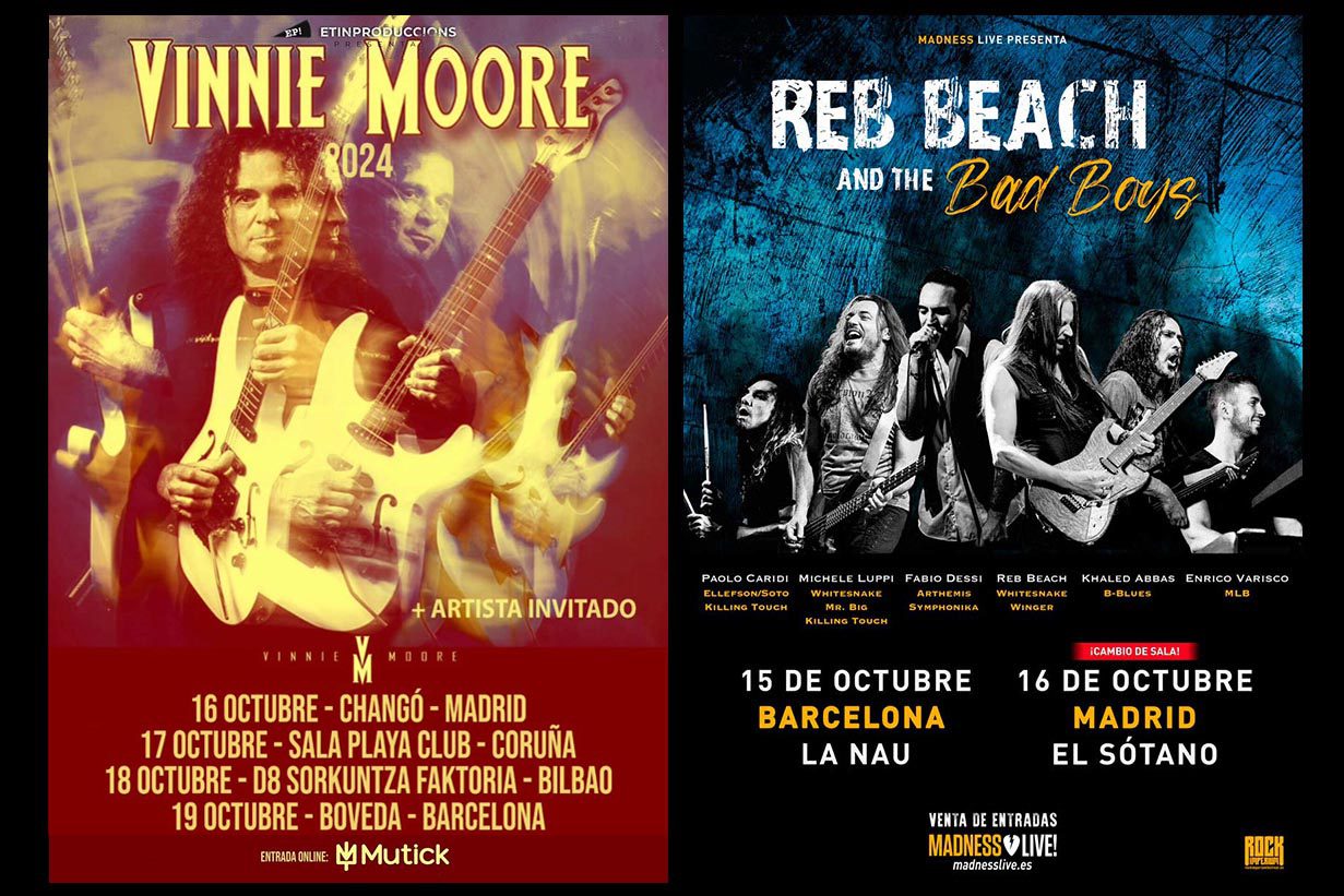 Doble velada / gira de guitarristas: REB BEACH y/o VINNIE MORE